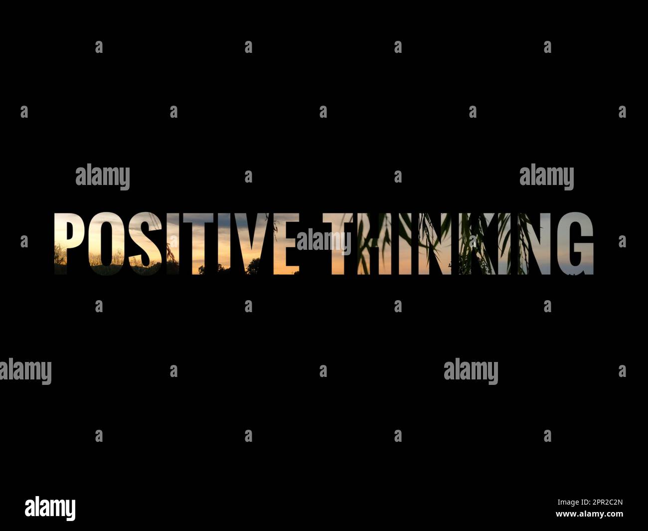 Motivation qoute with the word POSITIVE THINKING Stock Photo - Alamy