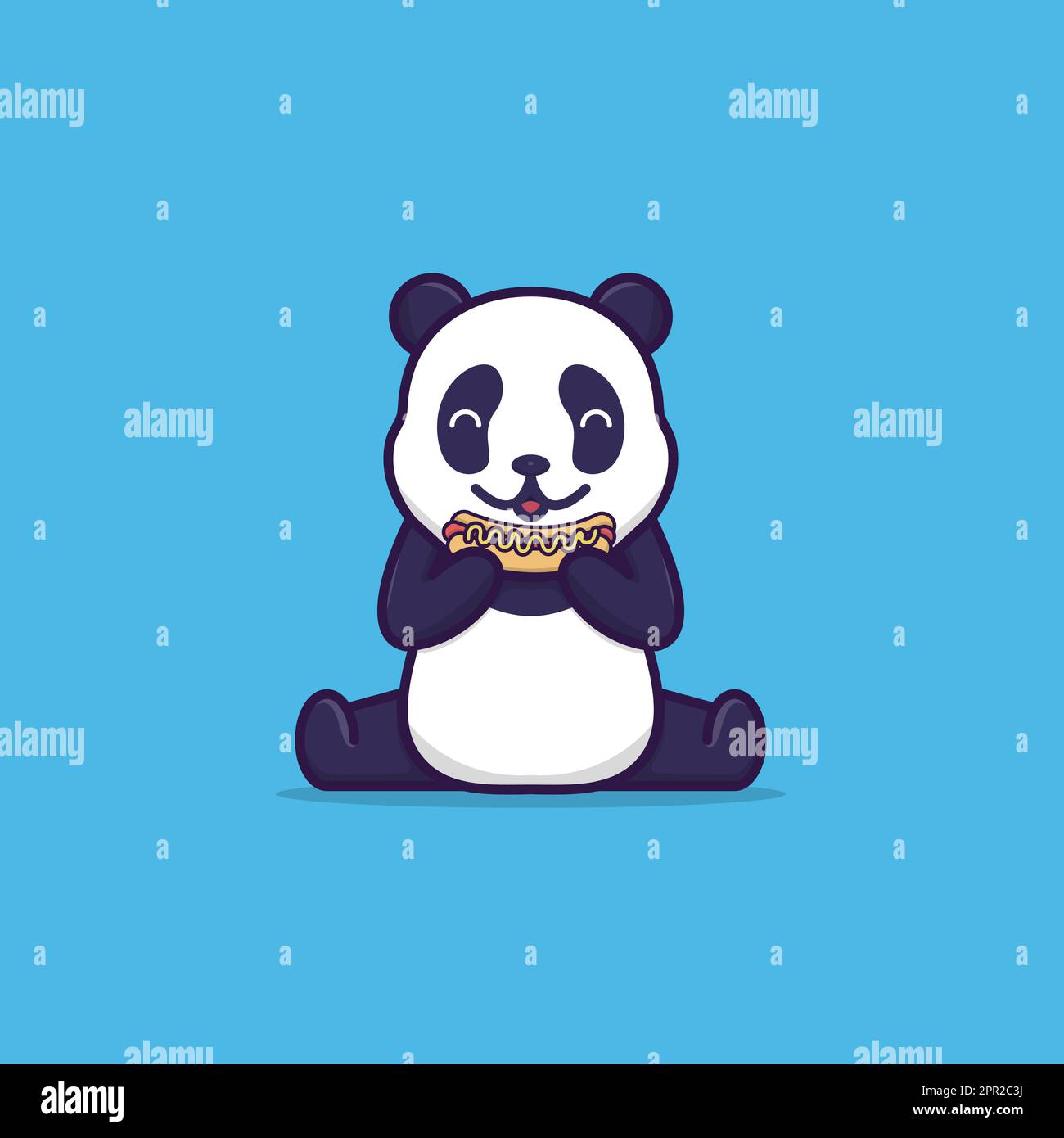 Panda eat eating food hungry Stock Vector Images - Alamy