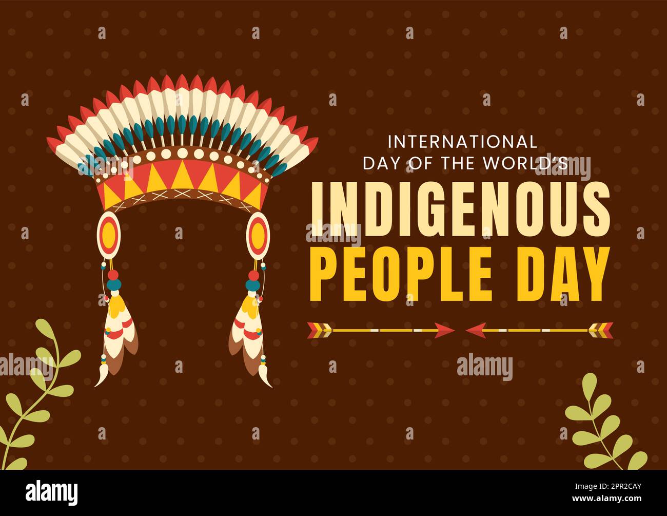 Worlds Indigenous Peoples Day on August 9 Hand Drawn Cartoon Flat ...