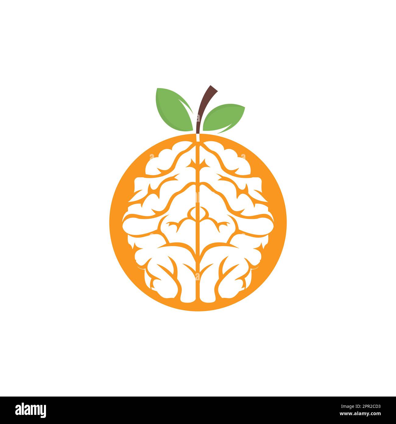 Orange brain vector logo design. Logo of a fruit style brain Stock ...