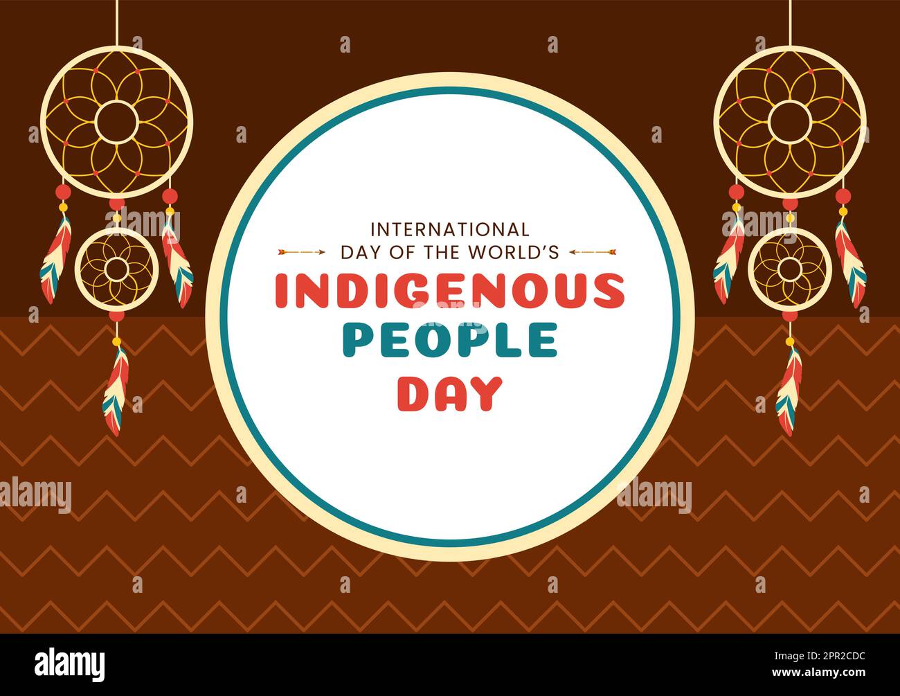 Worlds Indigenous Peoples Day on August 9 Hand Drawn Cartoon Flat ...