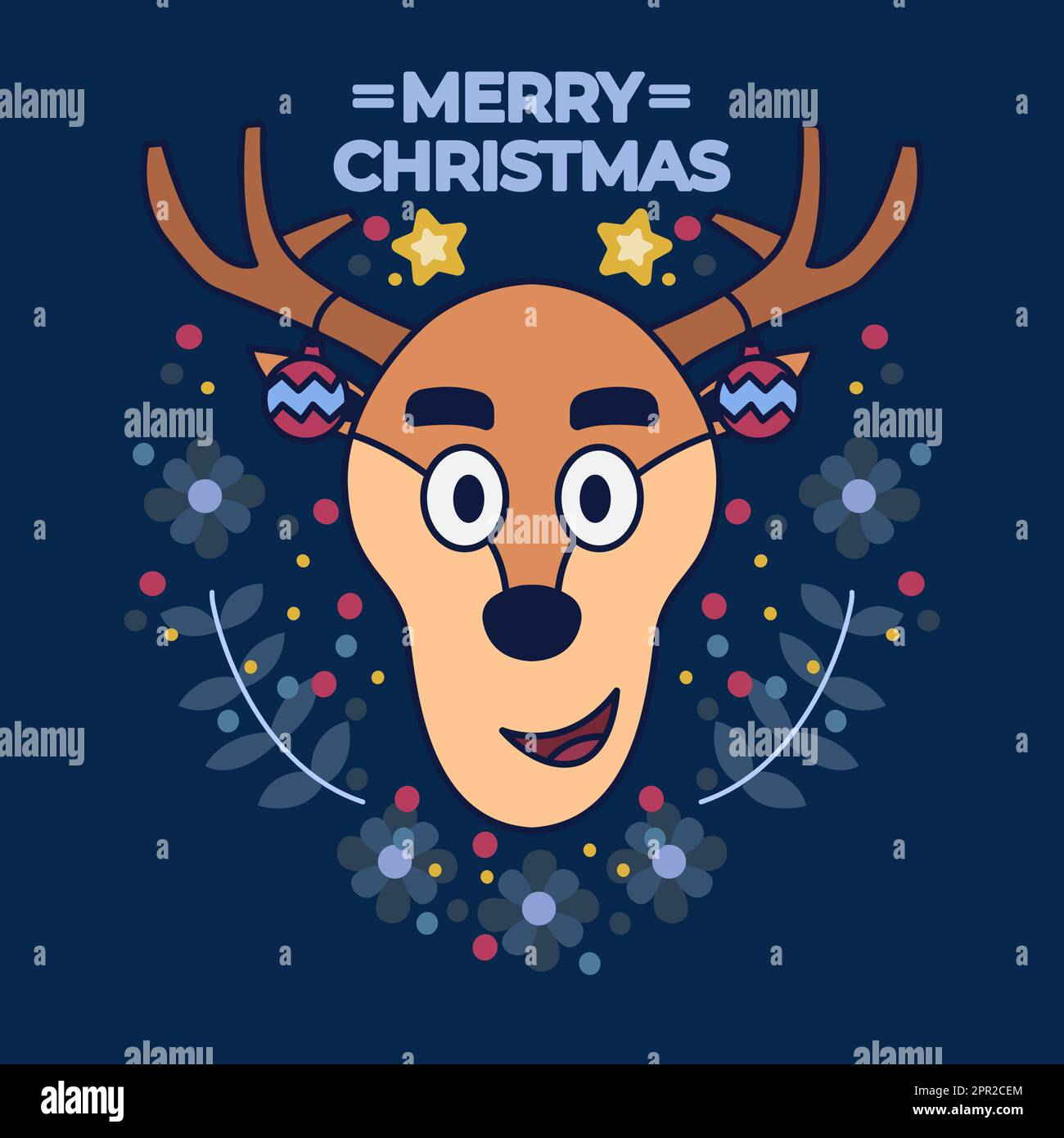 merry christmas reindeer Stock Vector Image & Art - Alamy