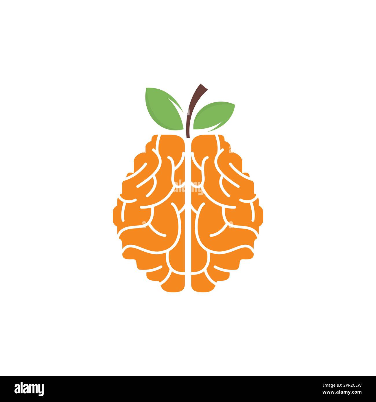 Orange brain vector logo design. Logo of a fruit style brain Stock ...