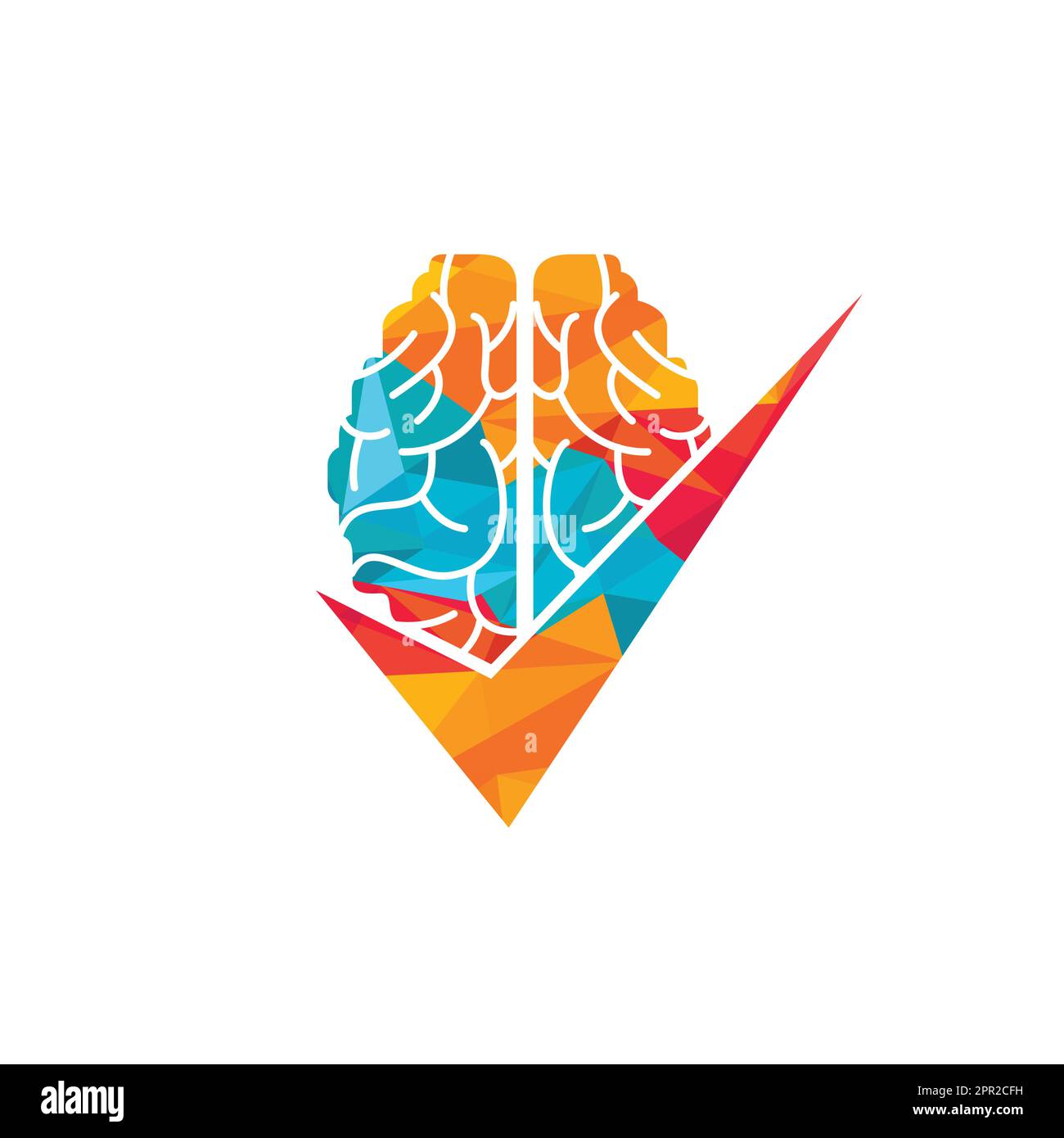 Brain check vector logo design. Brain and tick icon logo Stock Vector ...