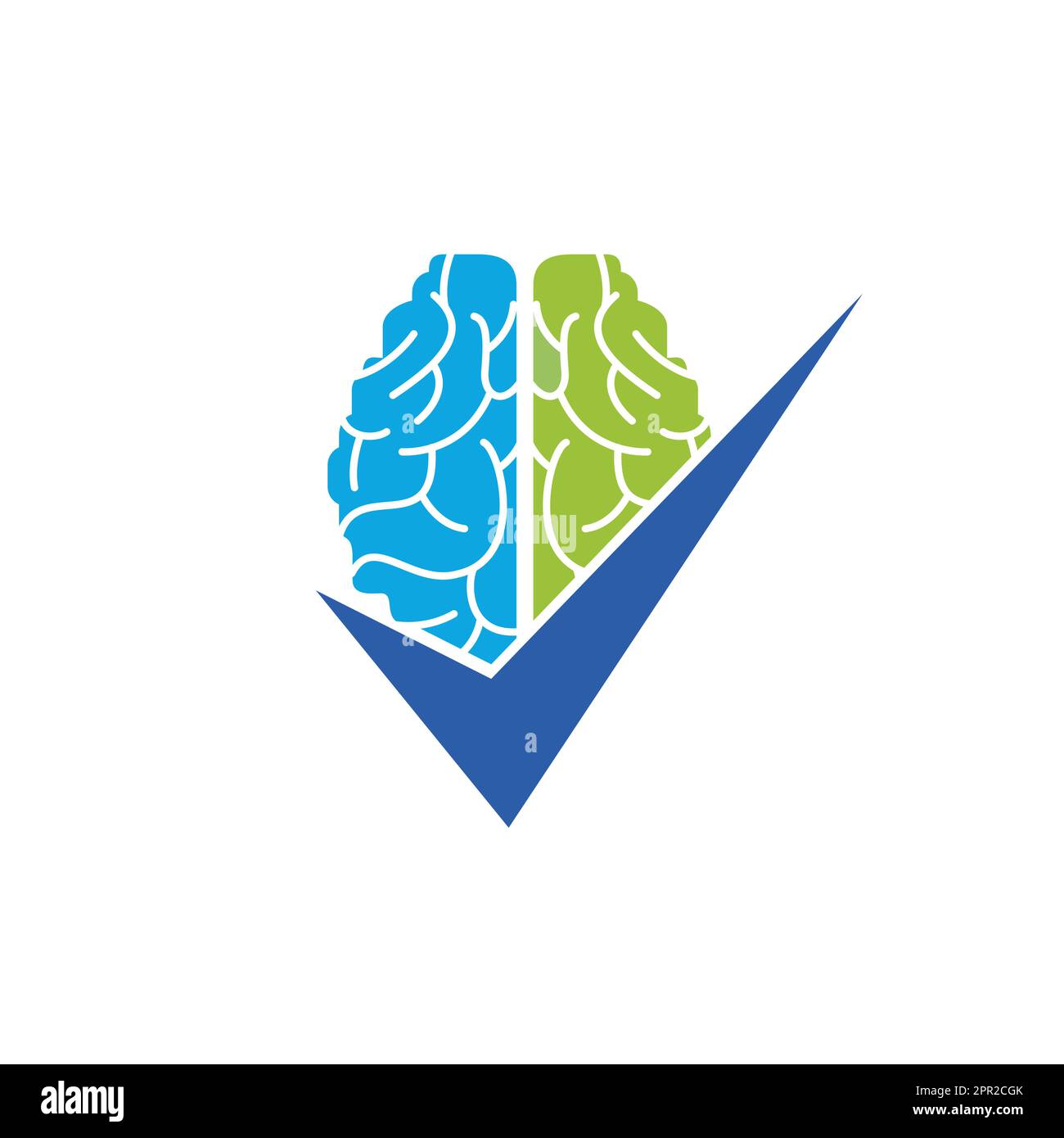 Brain check vector logo design. Brain and tick icon logo Stock Vector ...