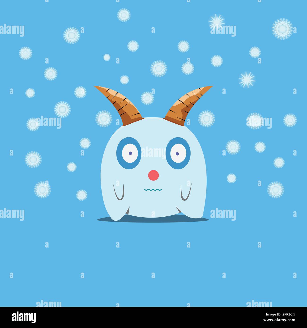 blue snow monster design character Stock Vector Image & Art - Alamy