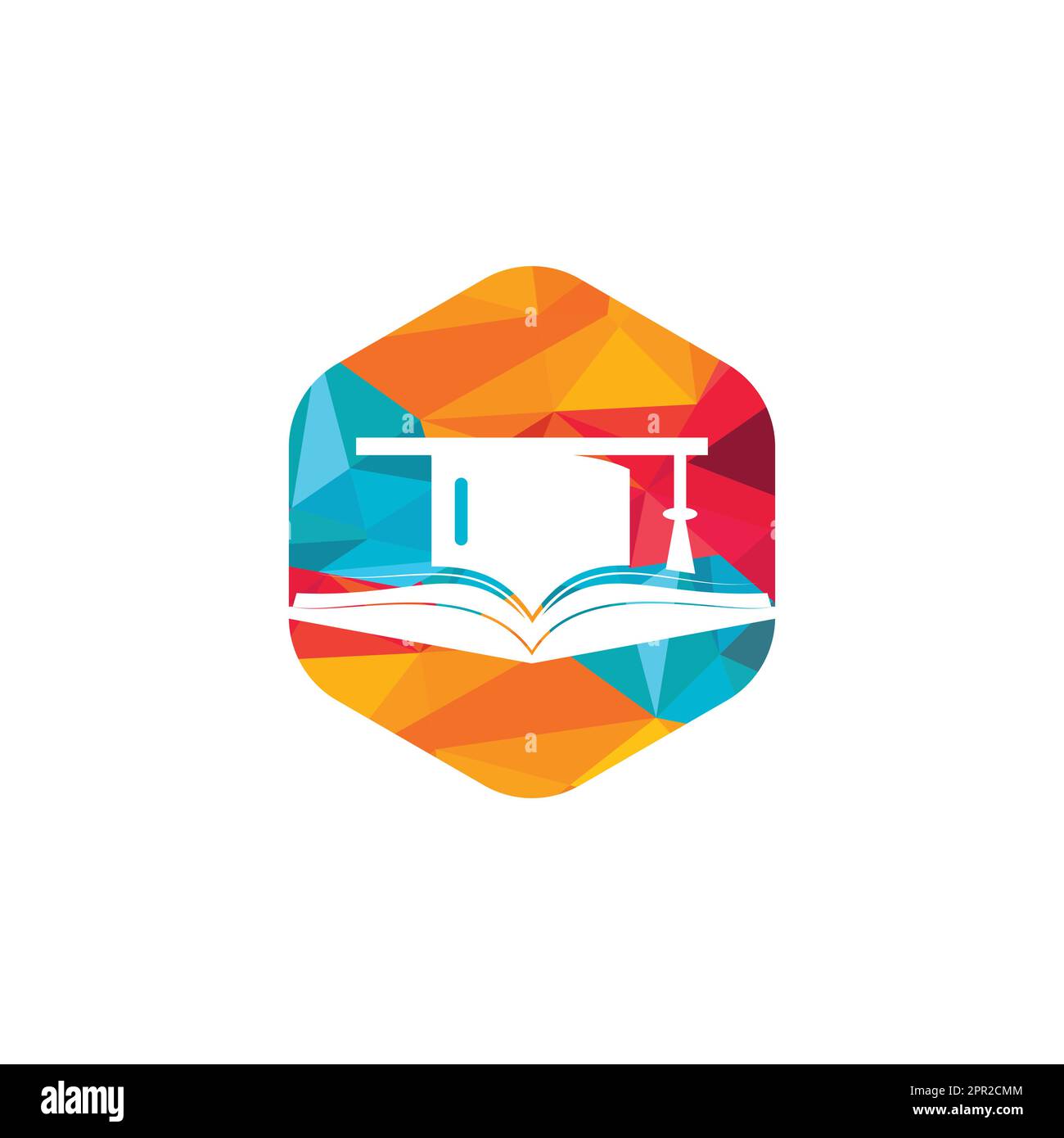 Graduation hat and book vector logo template. Education logo concept ...