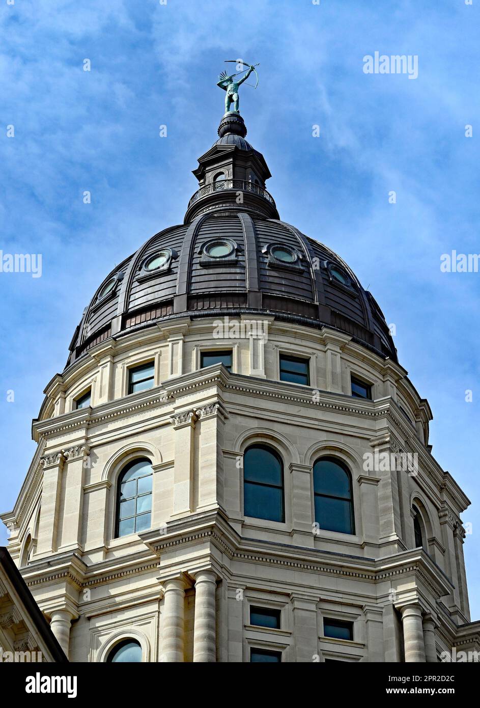 TOPEKA, KANSAS - MARCH 15, 2023 The Kansas Statehouse building with the ...
