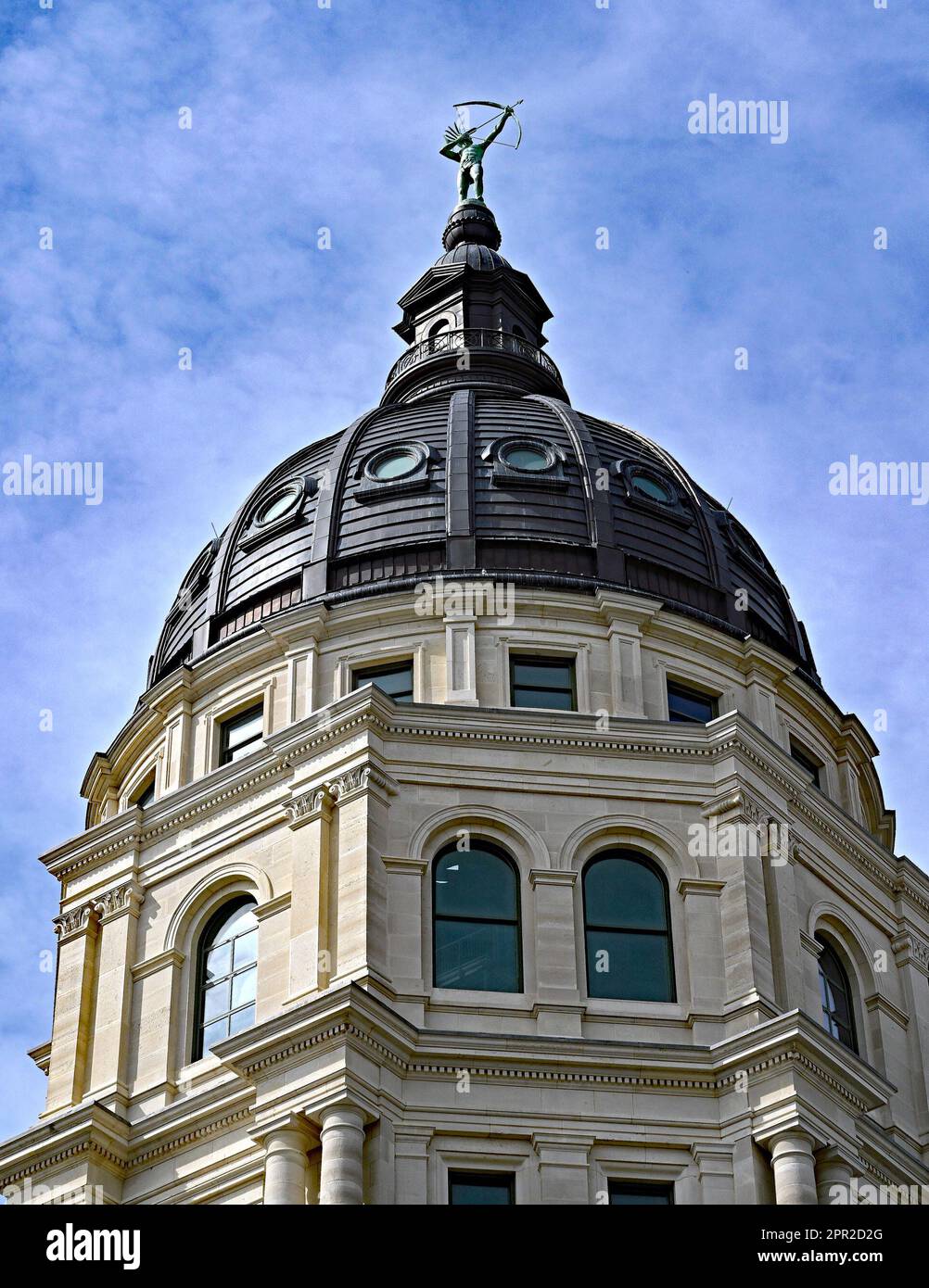 TOPEKA, KANSAS - MARCH 15, 2023 The Kansas Statehouse building with the ...