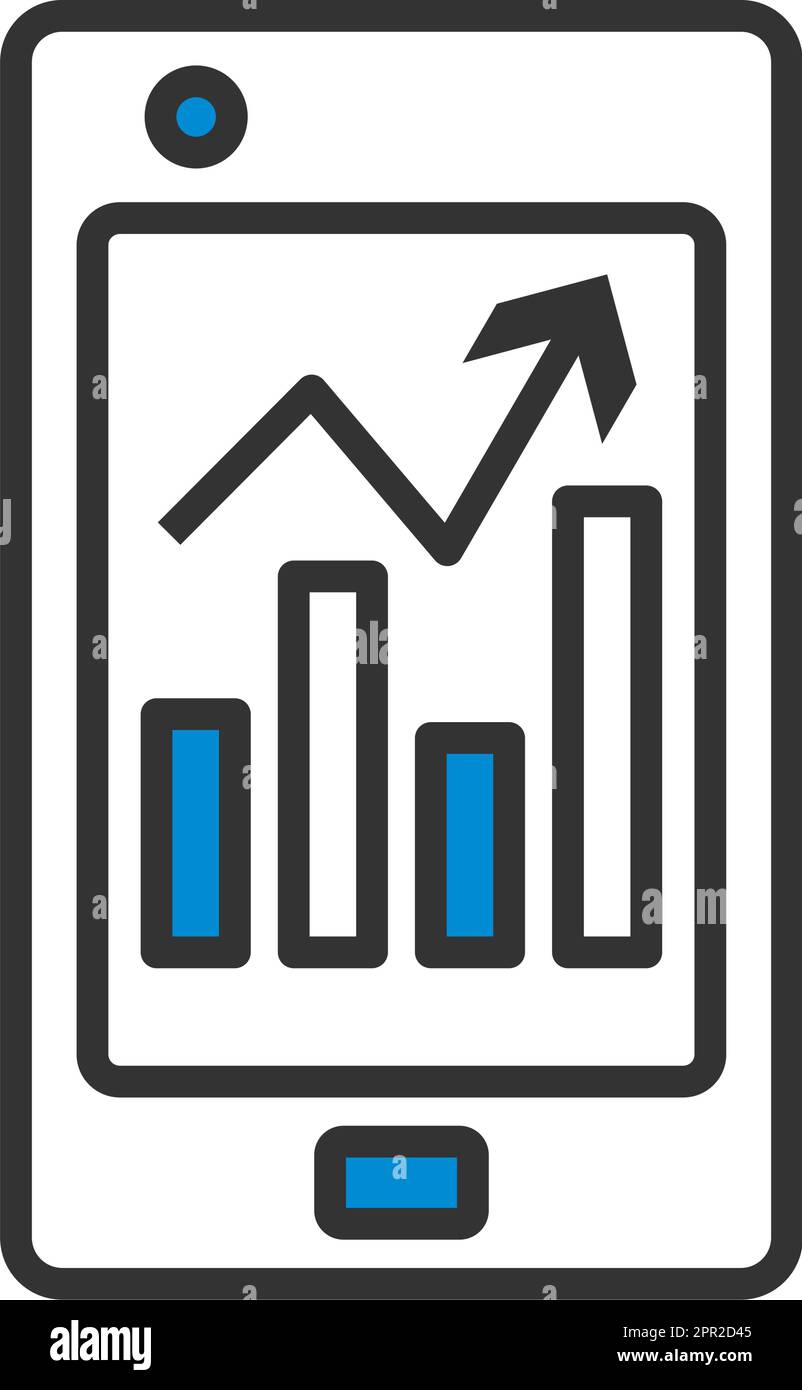 Smartphone With Analytics Diagram Icon Stock Vector Image & Art - Alamy