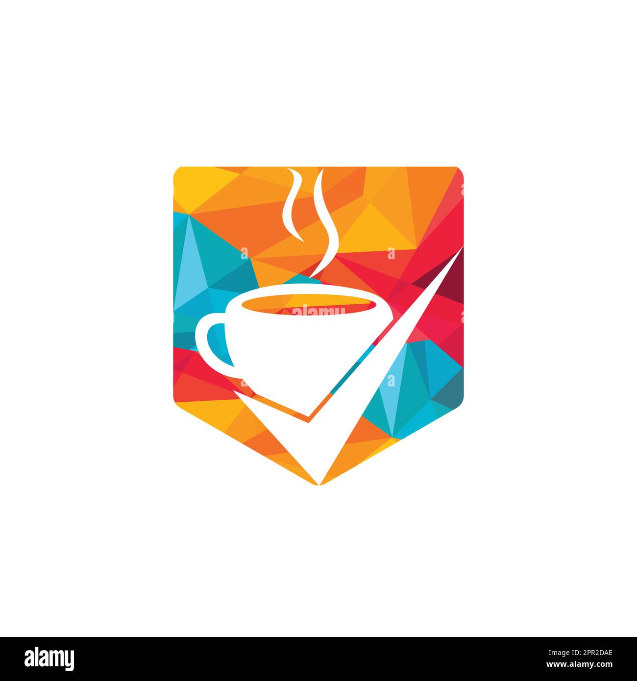 Coffee Check vector logo design. Coffee cup with a check mark Stock ...