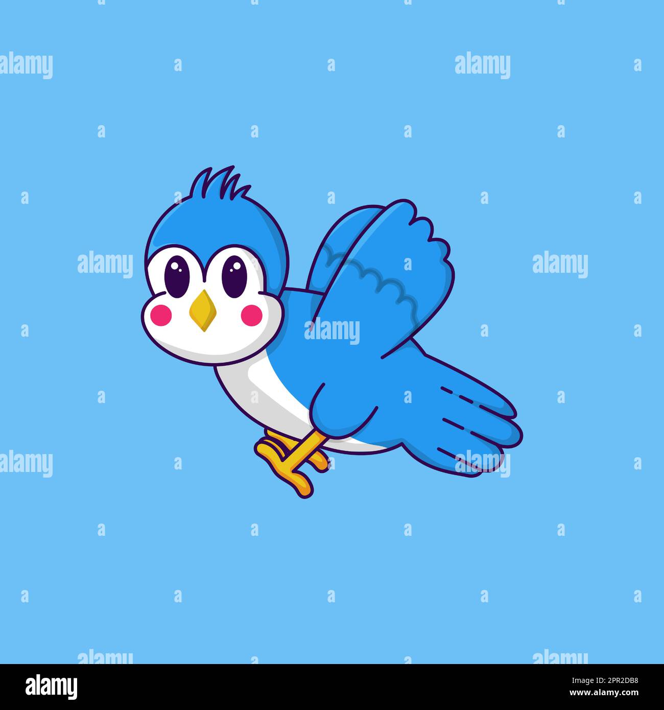 cute cartoon blue bird Stock Vector Image & Art - Alamy
