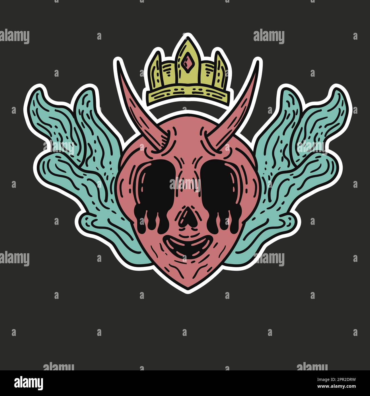 hand drawn demon king crying Stock Vector Image & Art - Alamy