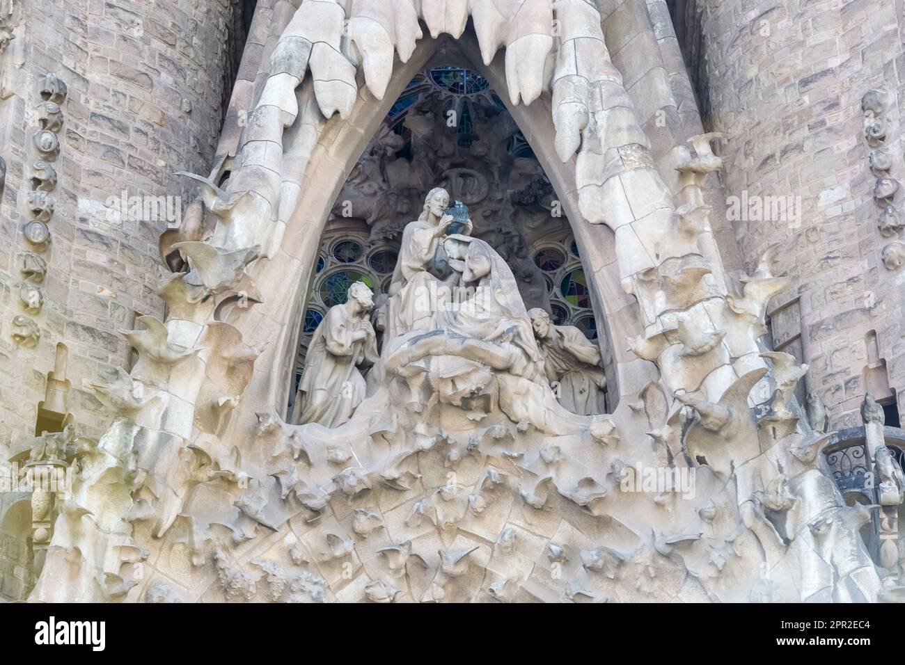 Architectural detail of Sagrada Família, the world's largest unfinished ...