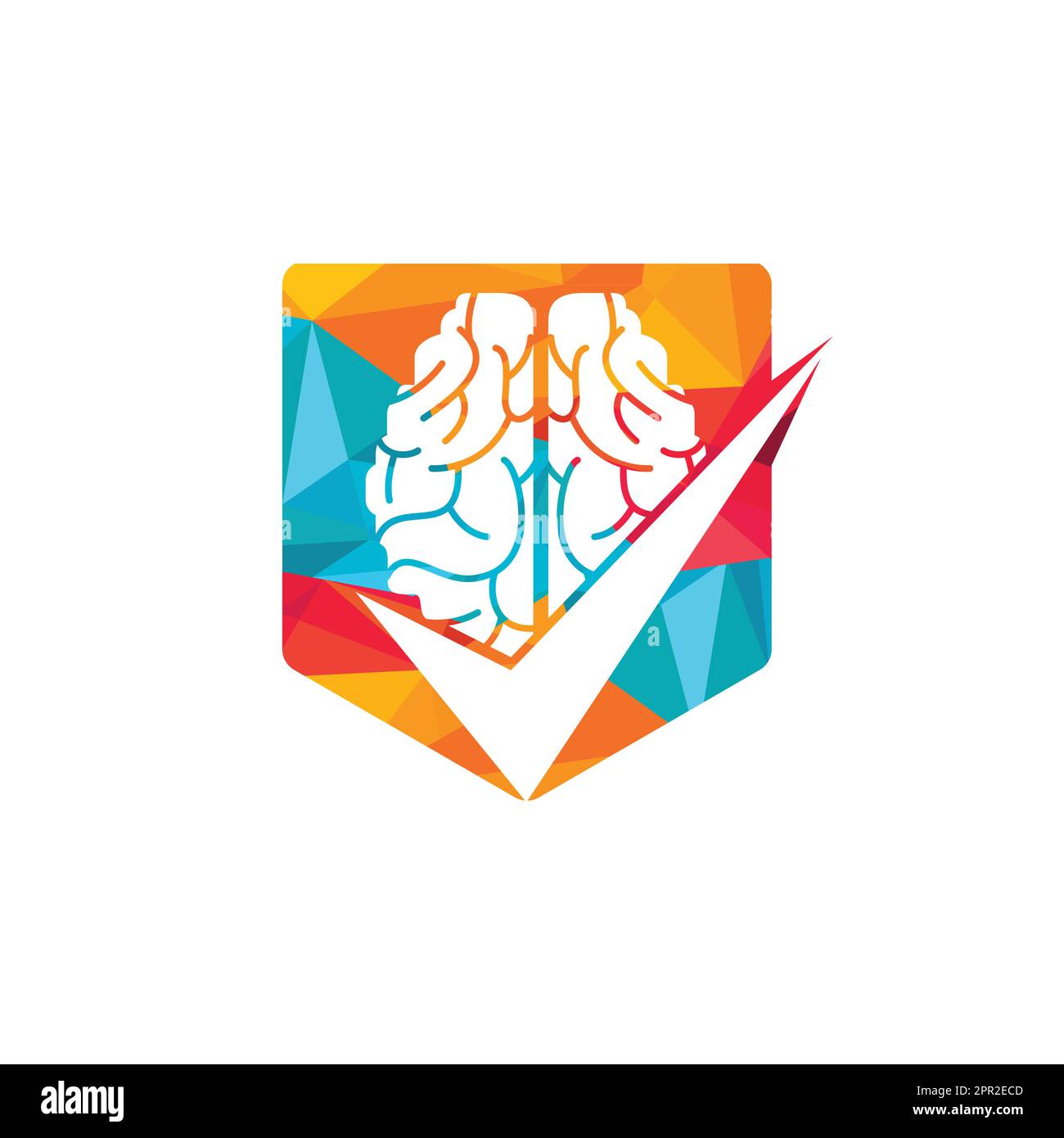 Brain check vector logo design. Brain and tick icon logo Stock Vector ...