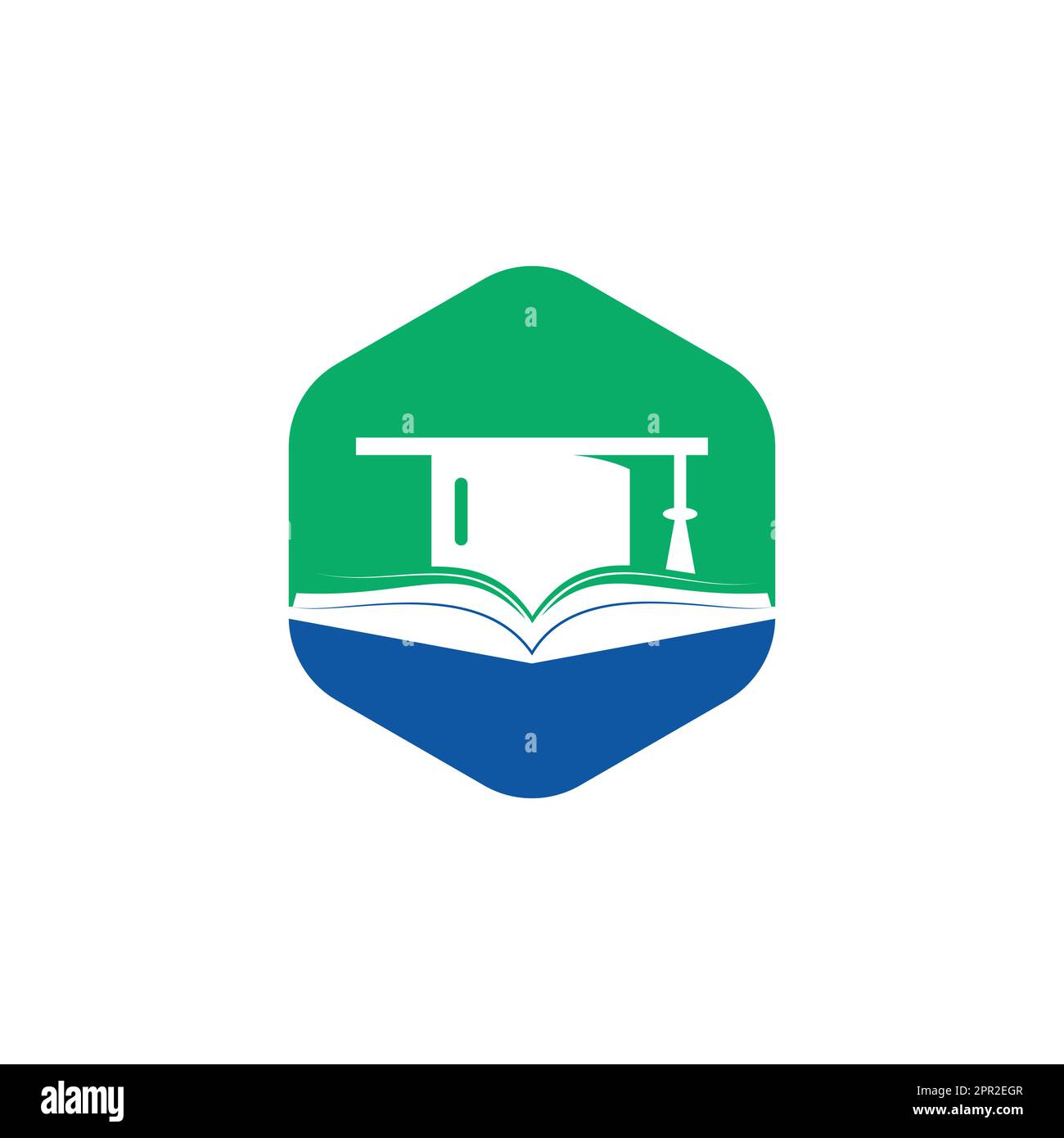 Graduation hat and book vector logo template. Education logo concept ...
