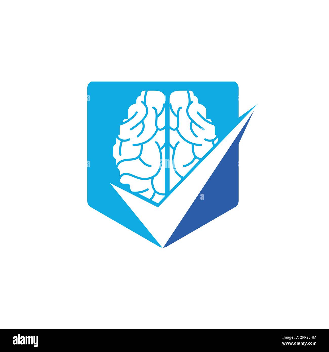 Brain check vector logo design. Brain and tick icon logo Stock Vector ...
