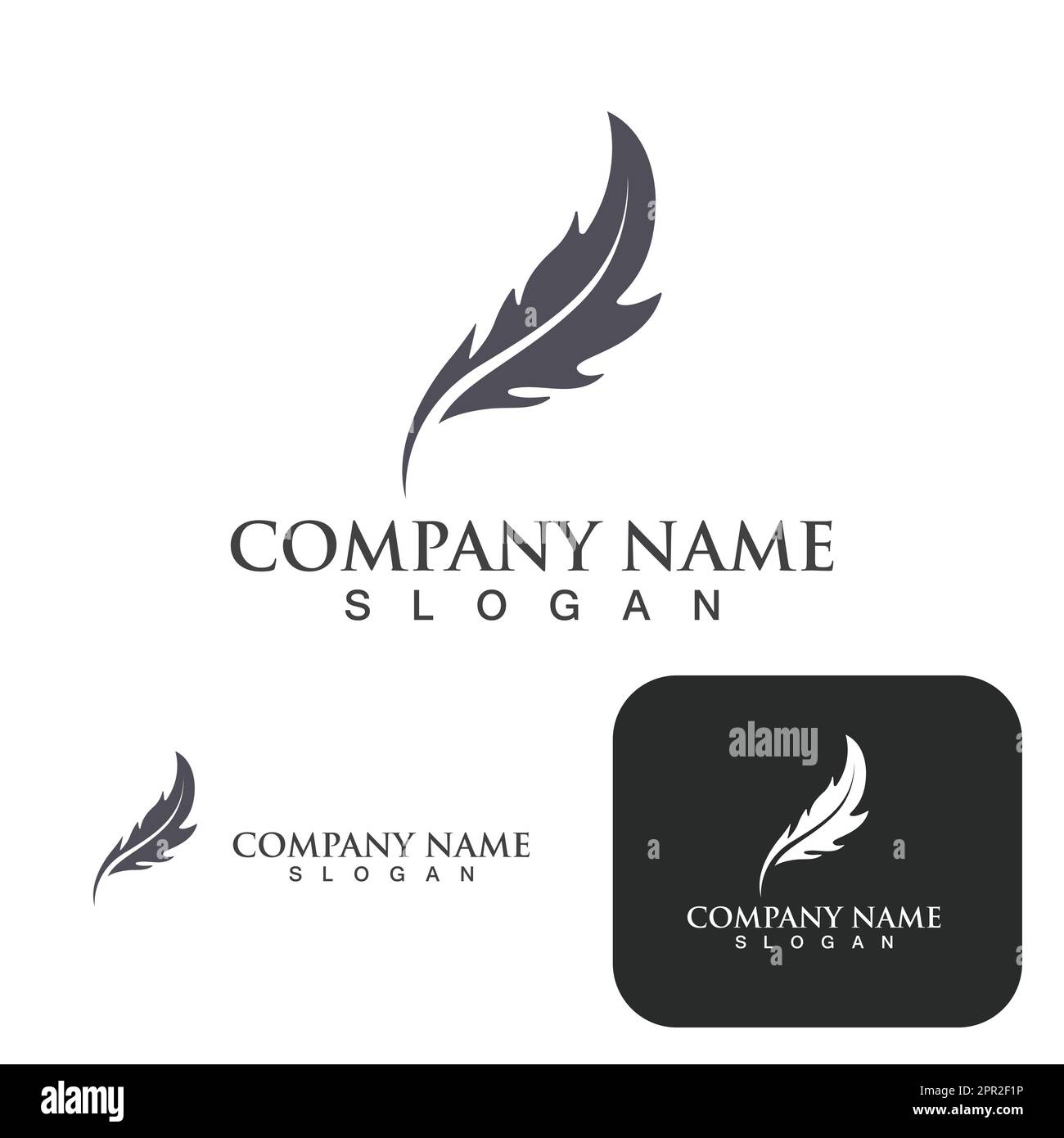 feather pen write sign logo template app icons Stock Vector Image & Art ...