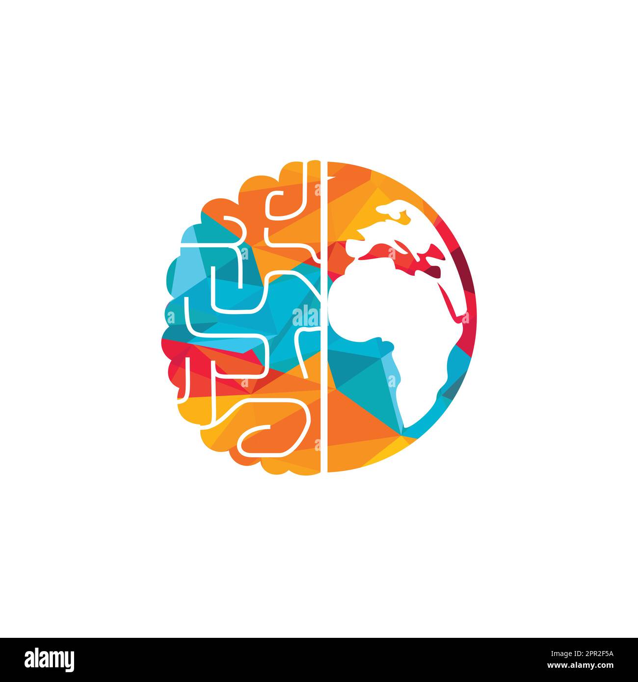 World brain vector logo template. Smart world logo symbol design Stock ...
