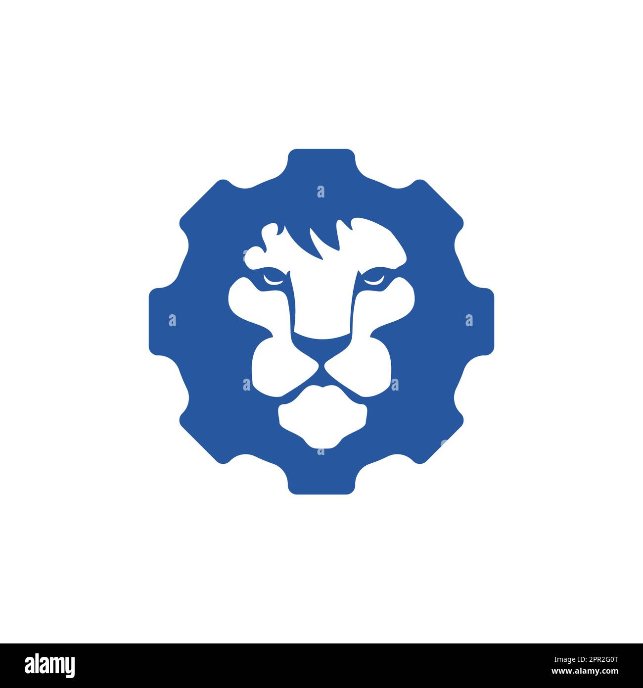 Creative lion gear vector logo design. Lion tech logo concept Stock ...