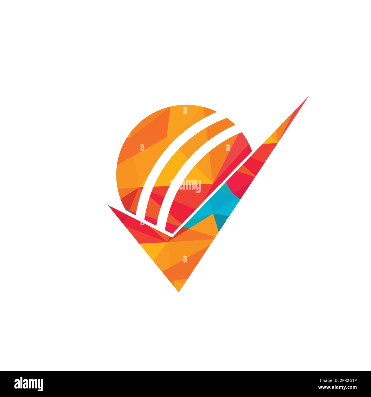 Check Cricket vector logo design. Cricket ball and tick icon logo Stock ...
