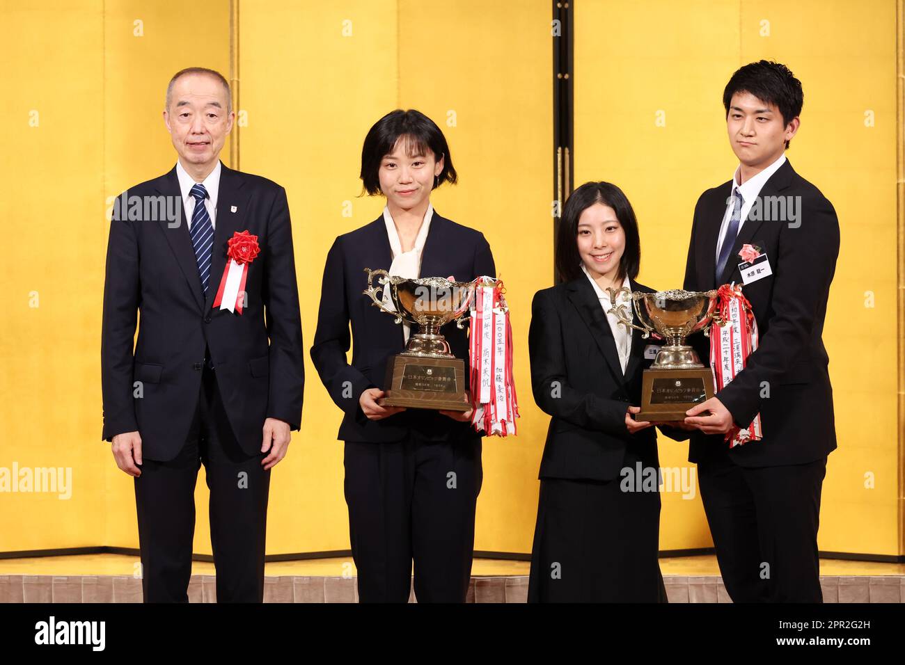 (L to R) Ichiro Hoshino, Miho Takagi, Riku Miura, Ryuichi Kihara, APRIL 26, 2023 : Japan Skating ...