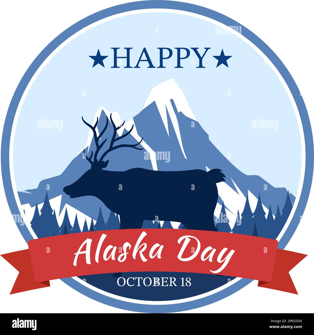 Happy Alaska Day on October 18 Hand Drawn Cartoon Flat Illustration ...