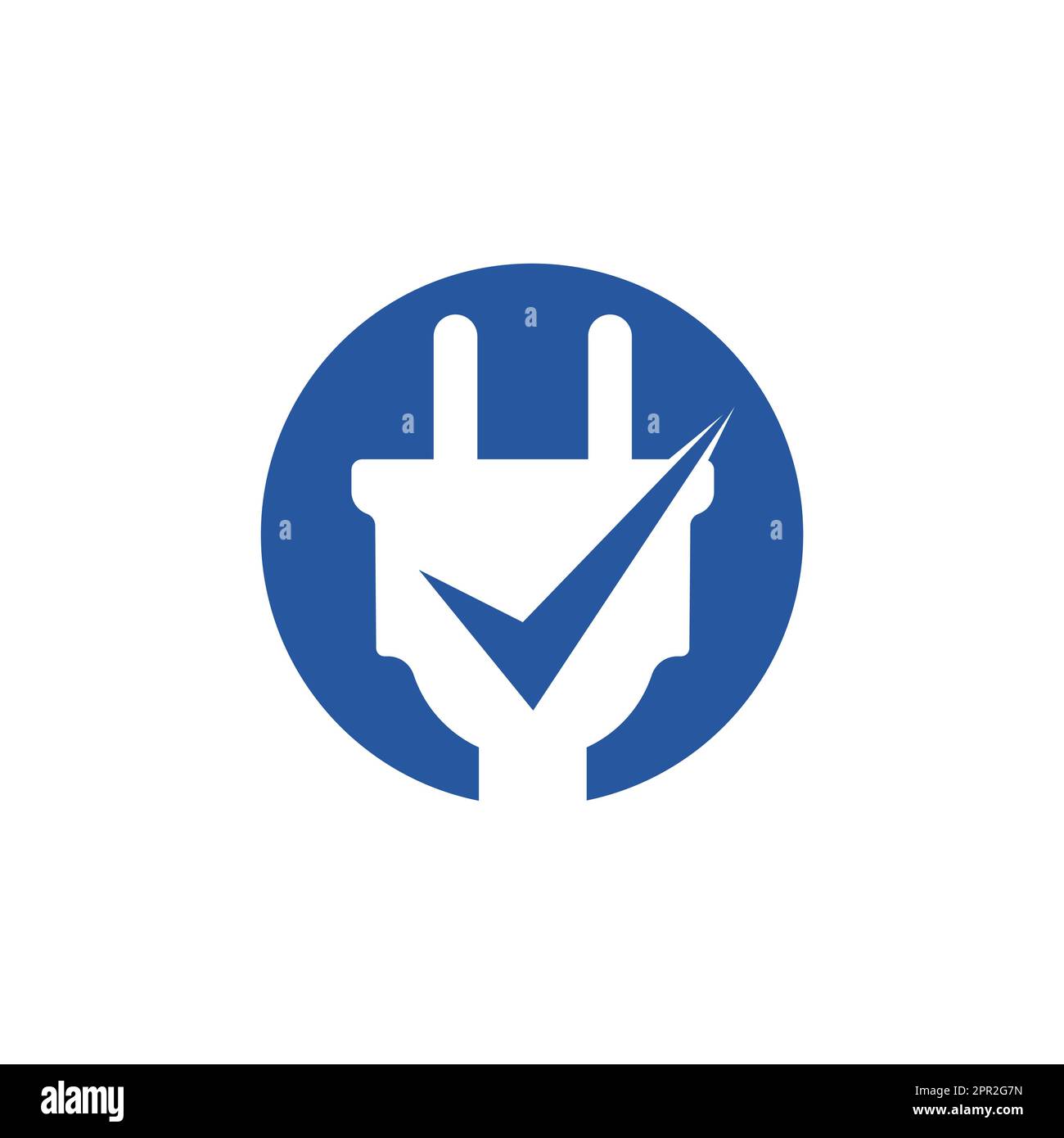 Electric plug and check mark vector logo design Stock Vector Image ...