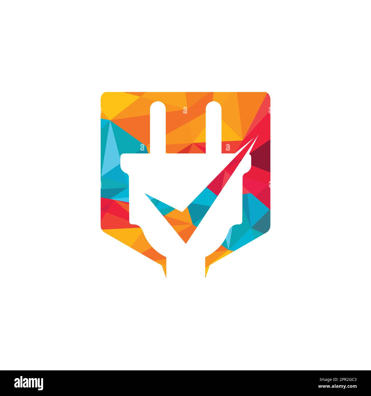 Electric plug and check mark vector logo design Stock Vector Image ...