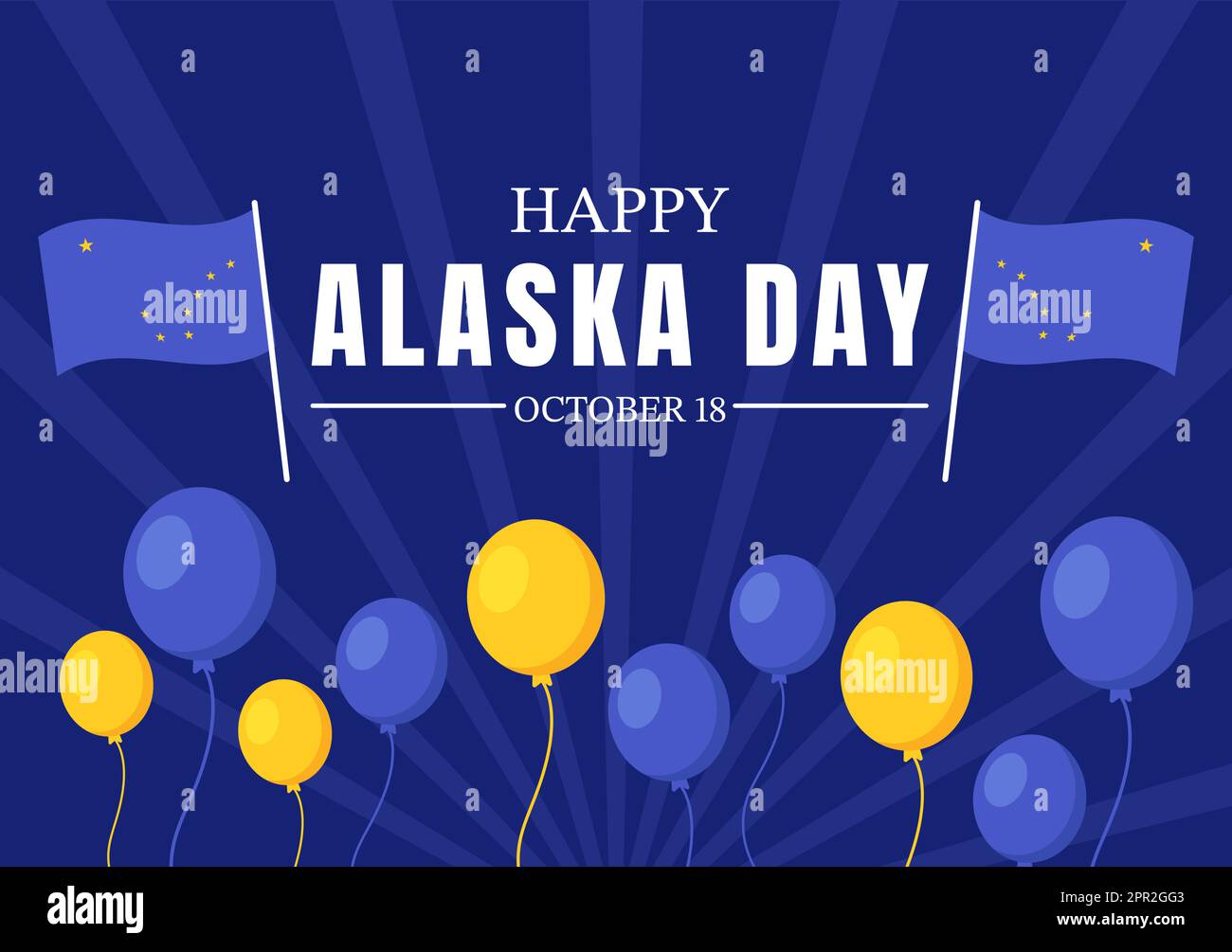 Happy Alaska Day on October 18 Hand Drawn Cartoon Flat Illustration ...