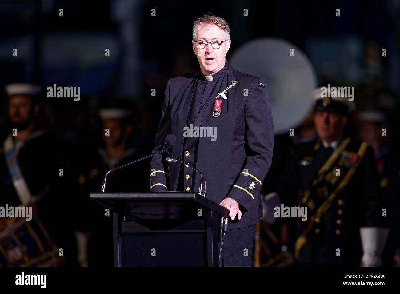Sydney, Australia. 25th Apr, 2023. Senior Chaplain Andrew Thorburn HMAS ...