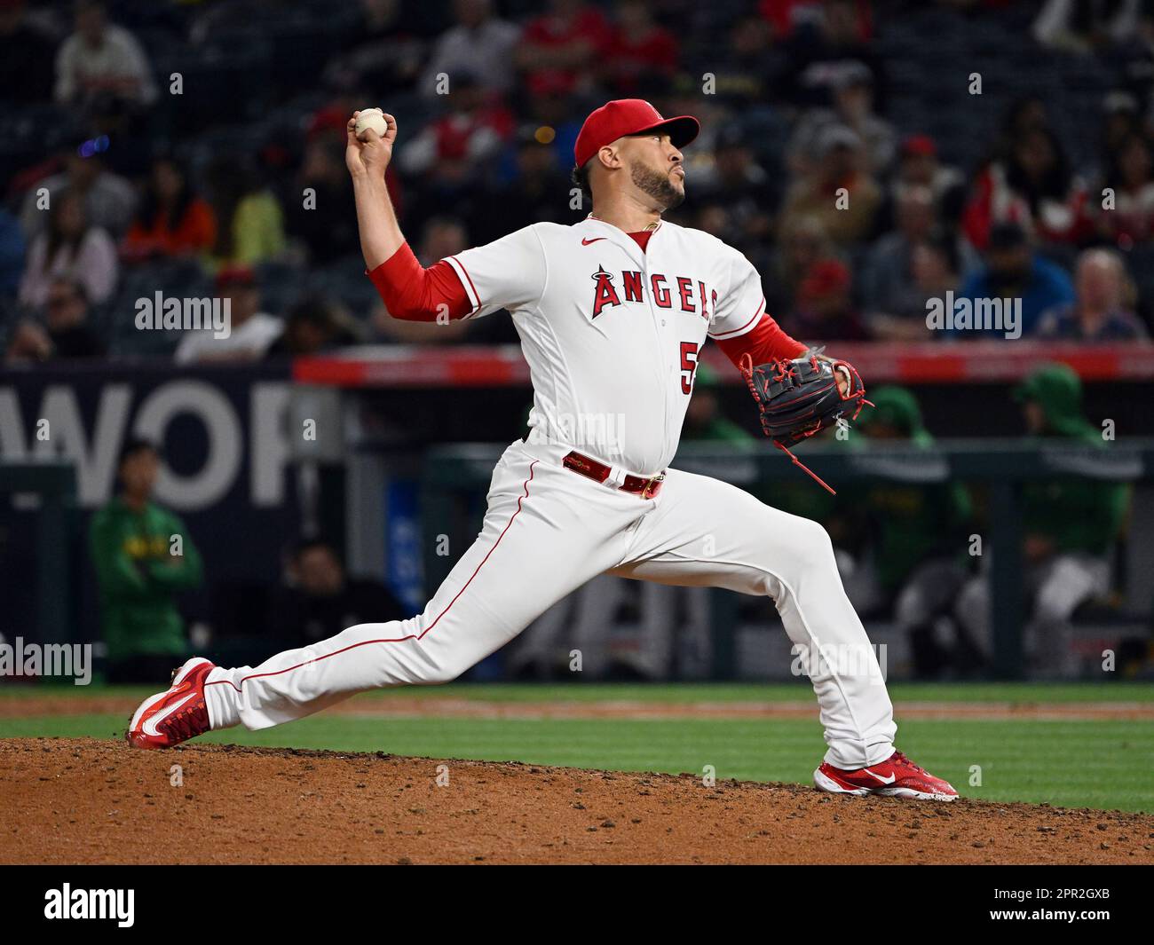 ANAHEIM, CA - APRIL 25: Los Angeles Angels pitcher Carlos Estevez (53 ...
