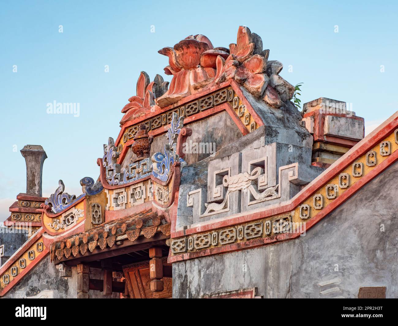Detail of the Ba Mu Temple in Hoi An, Quang Nam province, Vietnam. The ...