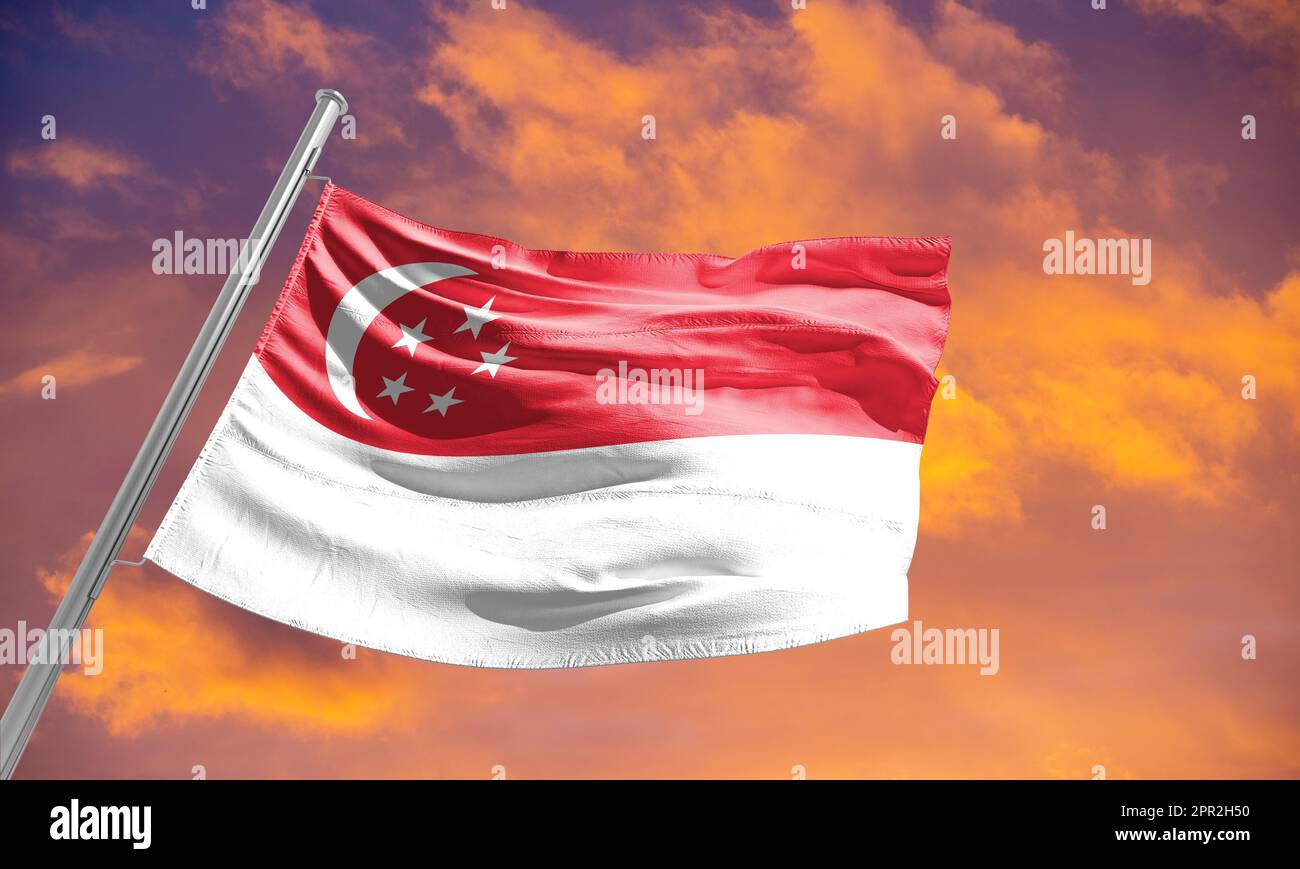 Flag of Singapore Unitary dominant-party parliamentary republic Stock ...