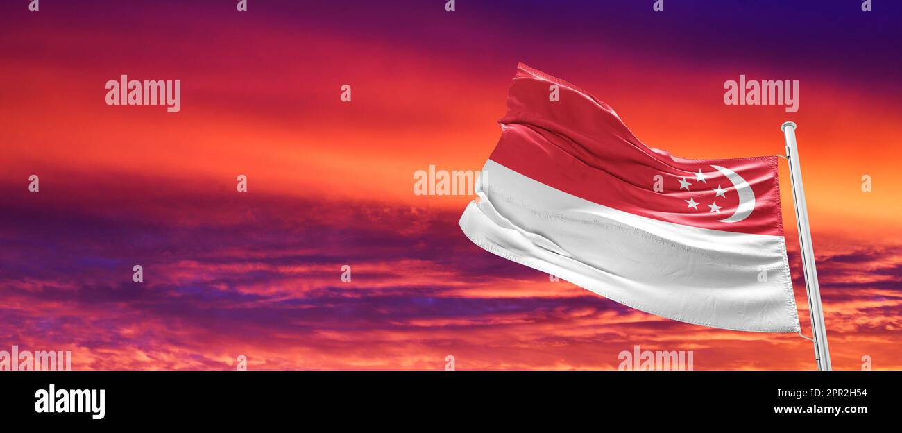 Flag of Singapore Unitary dominant-party parliamentary republic Stock ...