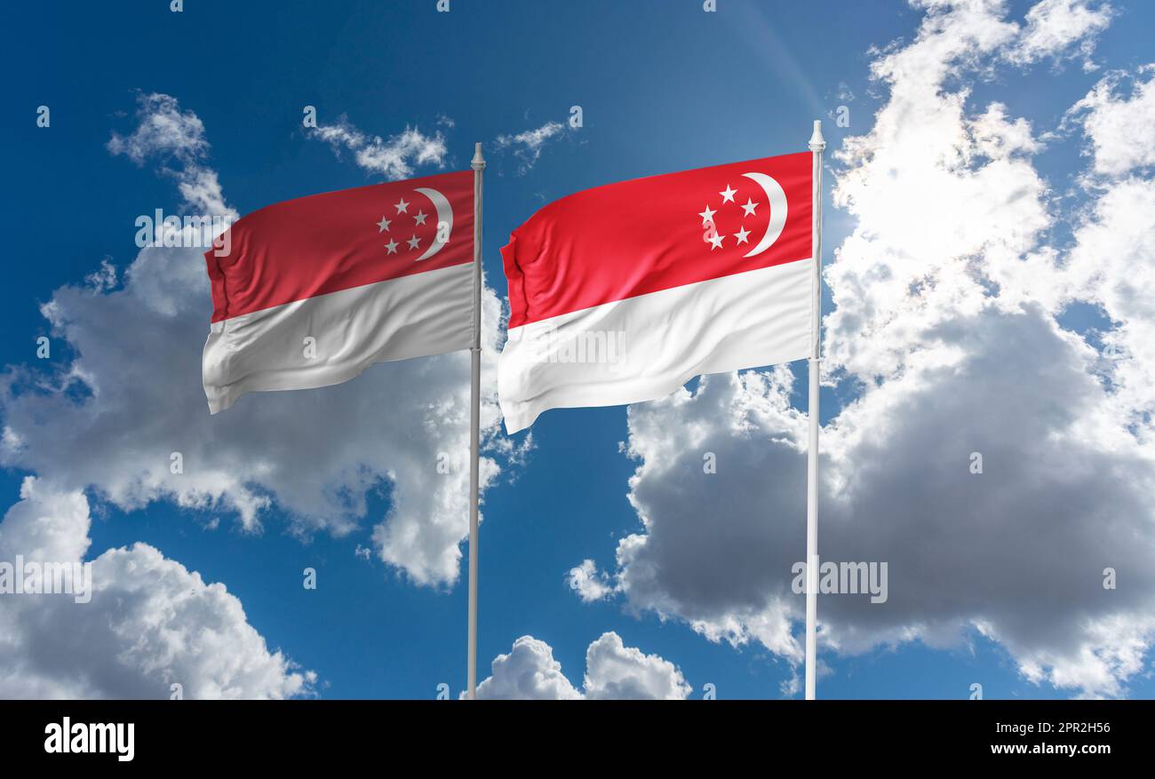 Flag of Singapore Unitary dominant-party parliamentary republic Stock ...