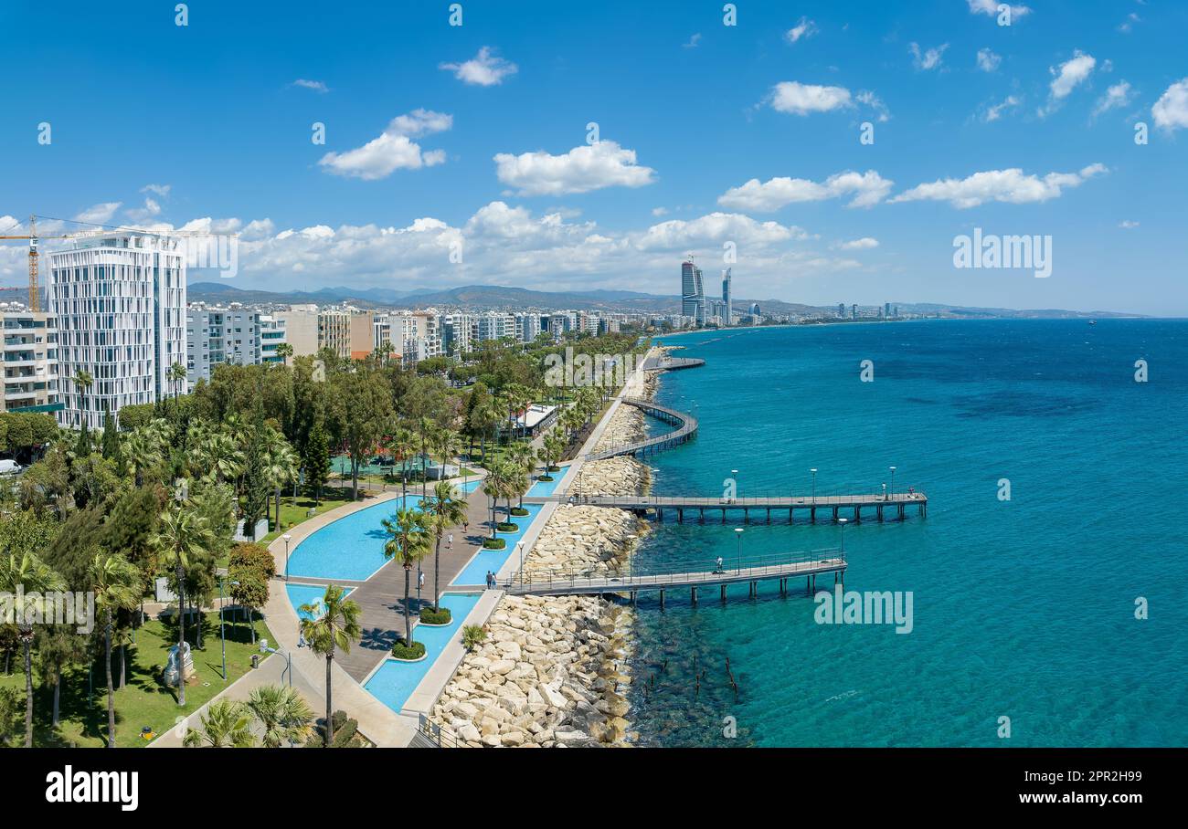 Aerial view with Limassol city, Cyprus islands Stock Photo - Alamy