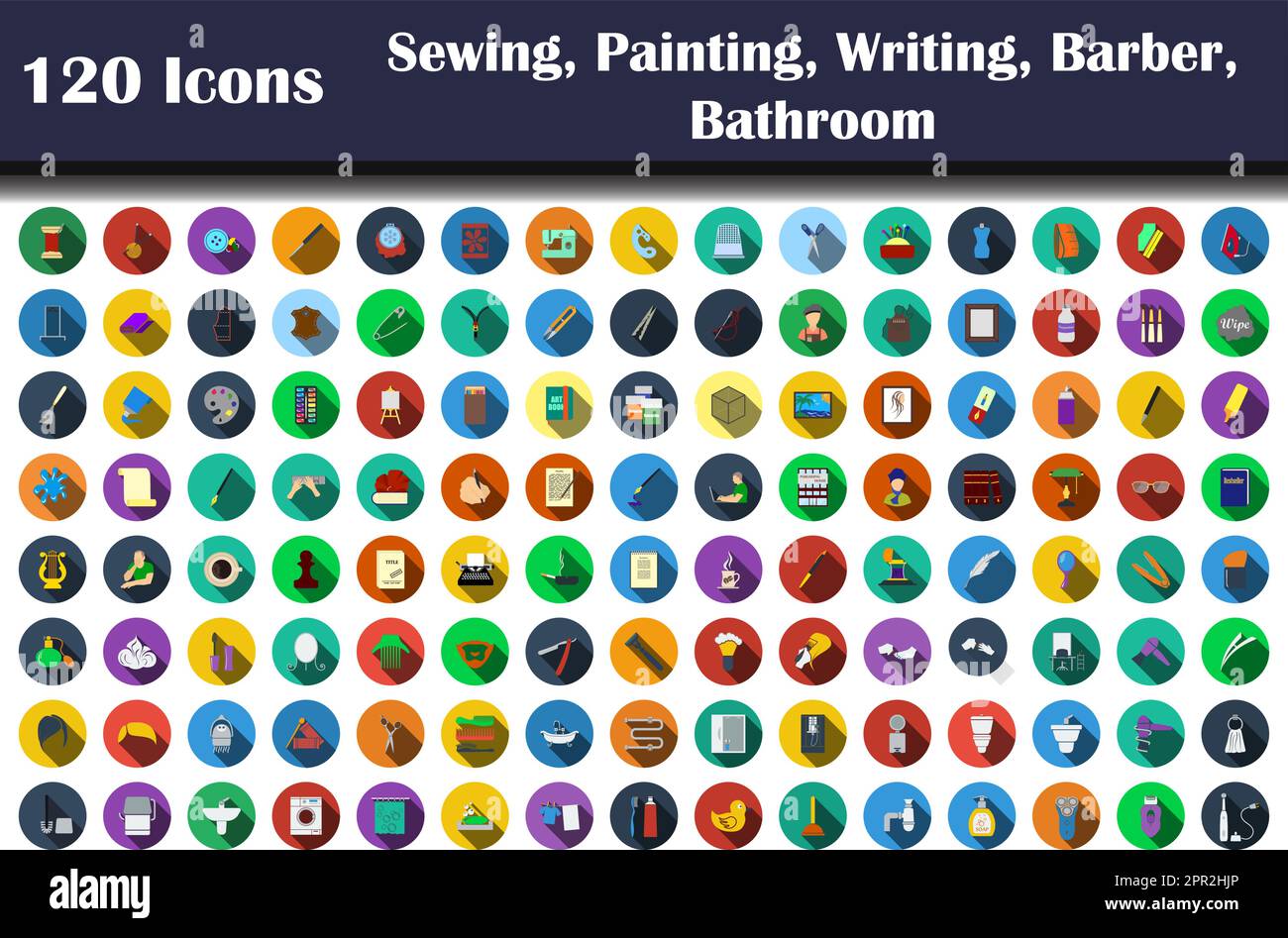 Set of 120 icons sewing hi-res stock photography and images - Alamy