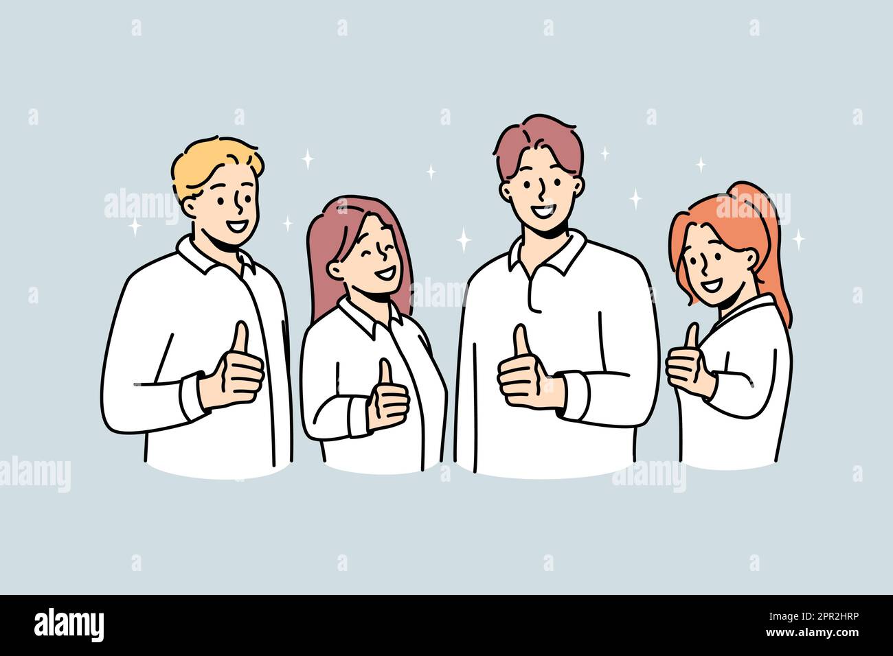 Smiling people show thumbs up giving recommendation Stock Vector Image ...