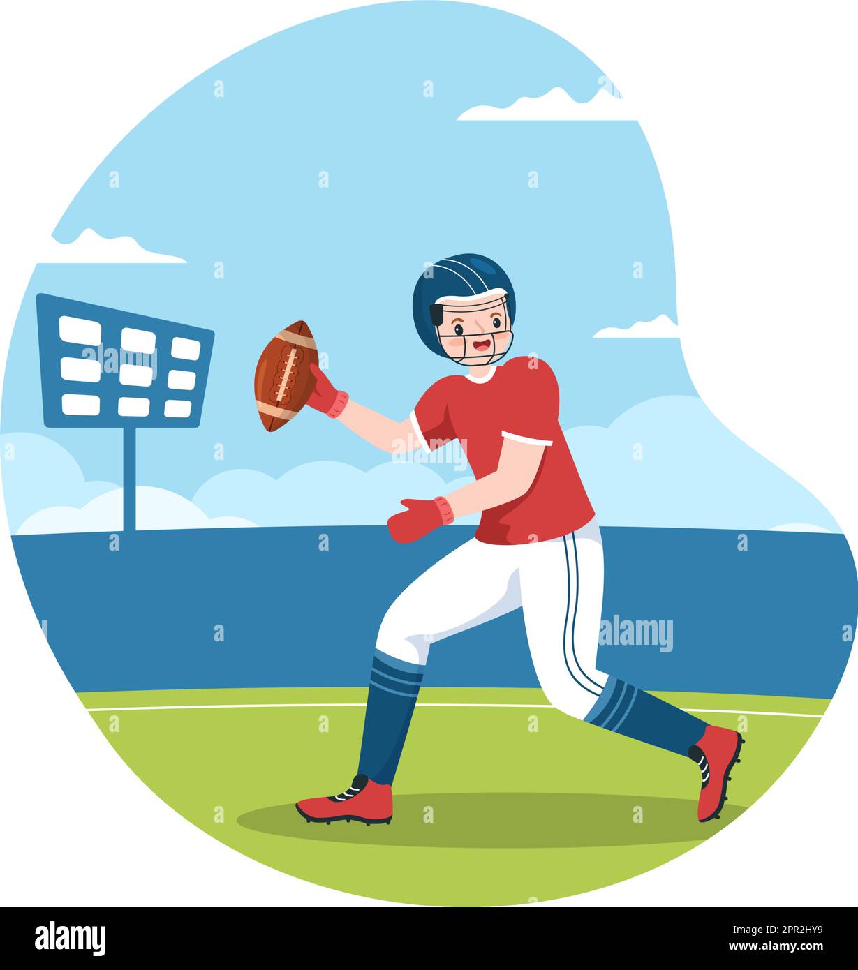 American Football Sports Player with The Game uses an Oval Shaped Ball ...