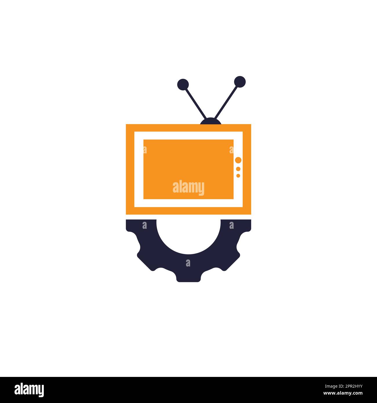 Television Gear vector logo design. TV repair logo. Television and ...