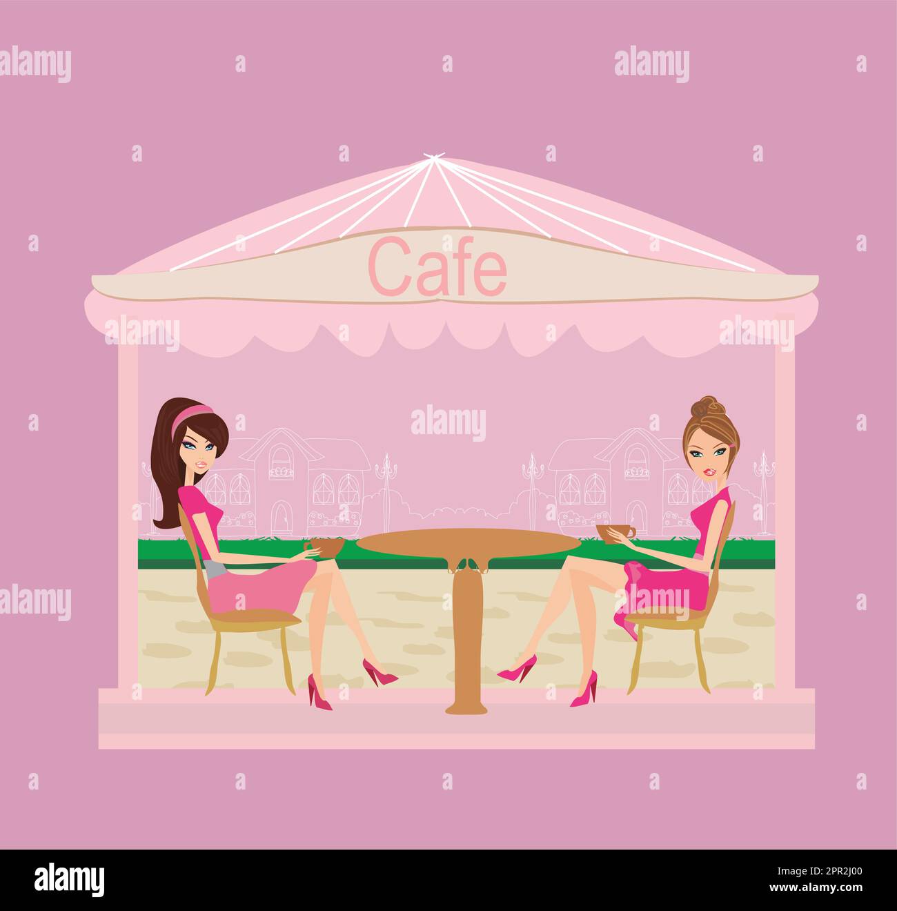 Coffee and cake woman Stock Vector Images - Alamy