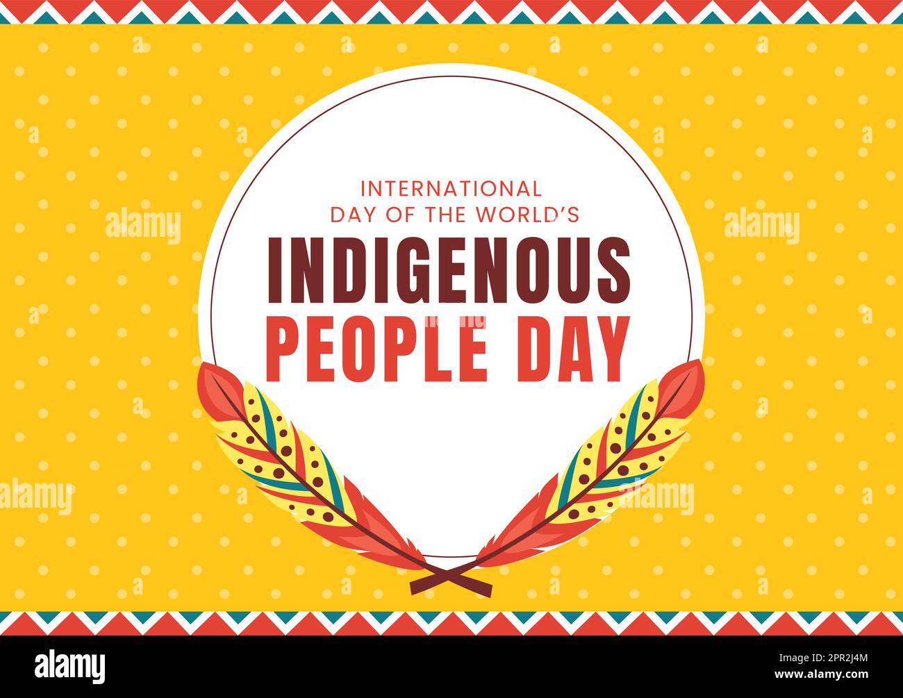 Worlds Indigenous Peoples Day on August 9 Hand Drawn Cartoon Flat ...