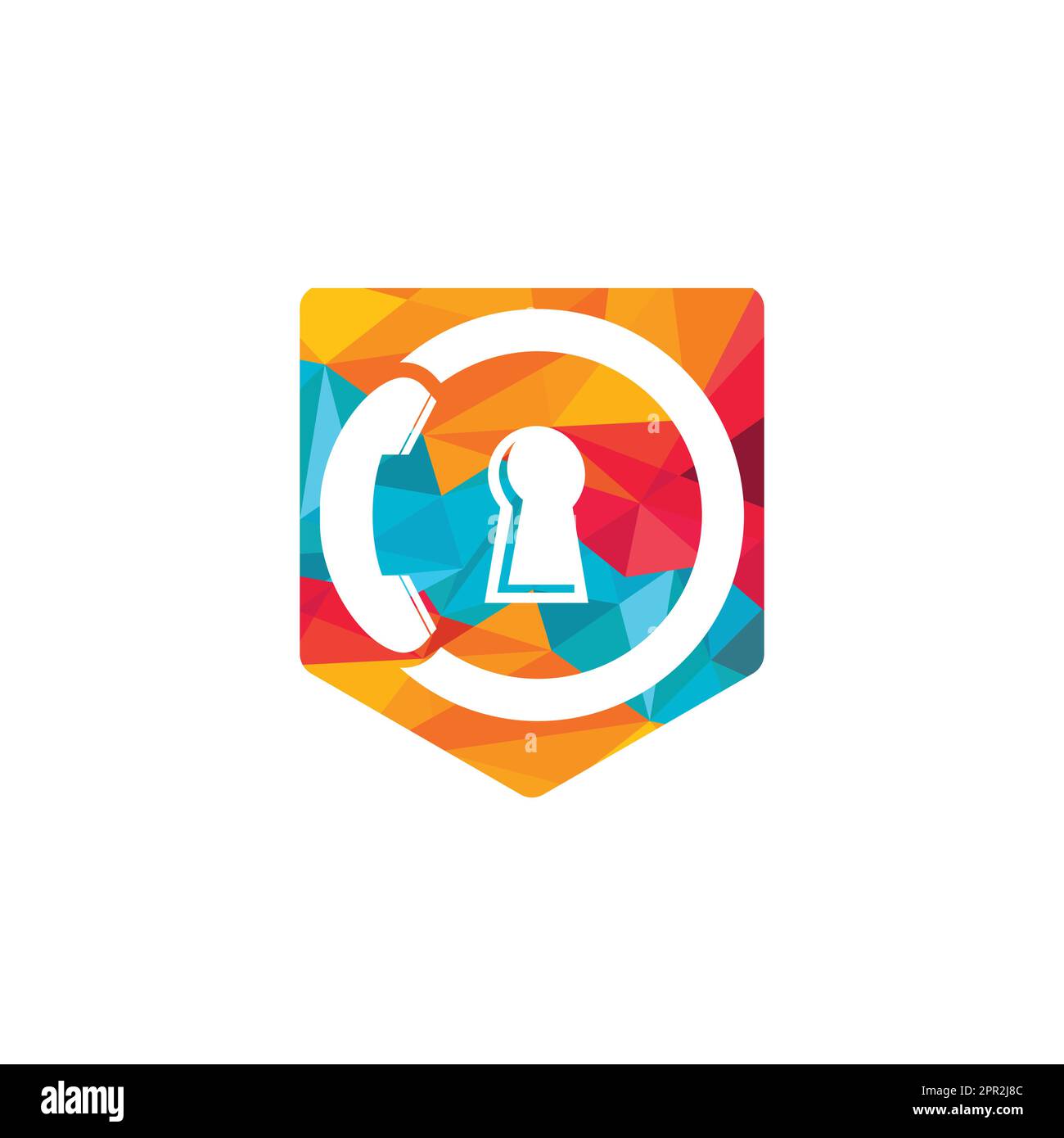 Secure Call Icon Logo Design. Handset and lock icon Stock Vector Image ...