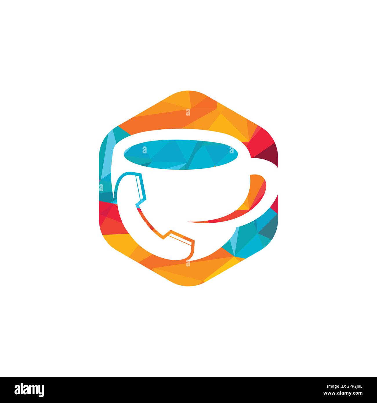 Coffee call vector logo design. Handset and cup icon Stock Vector Image ...