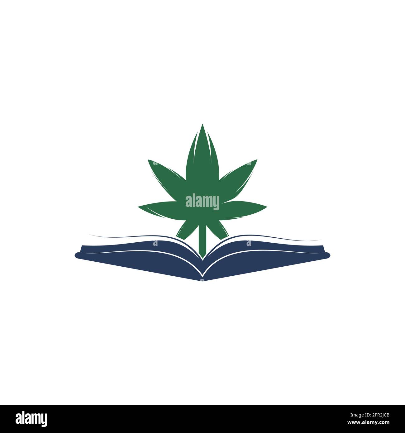 Book and marijuana symbol logo template. Suitable for medical education ...