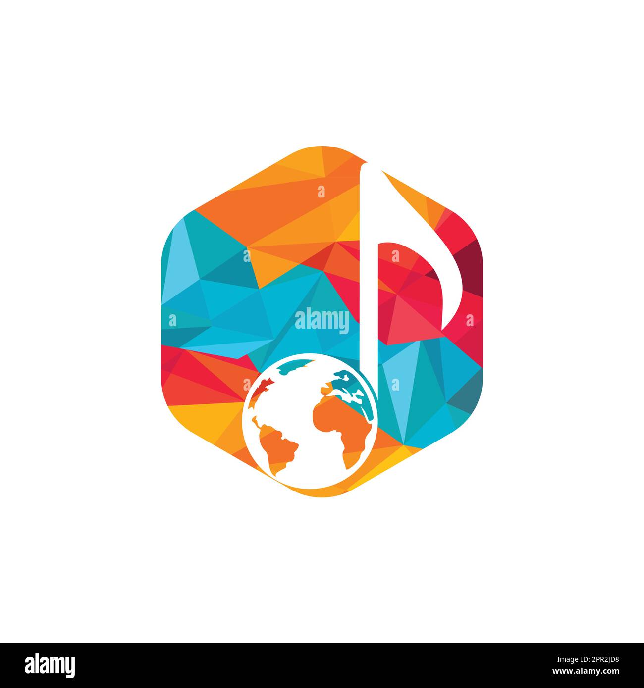 Globe and music note icon logo design. Vector illustration icon with ...