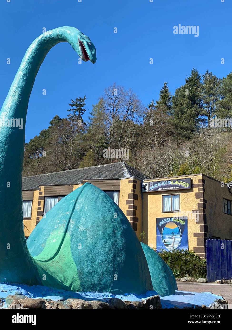 Drumnadrochit, UK. 20th Apr, 2023. Nessie figure in front of ...