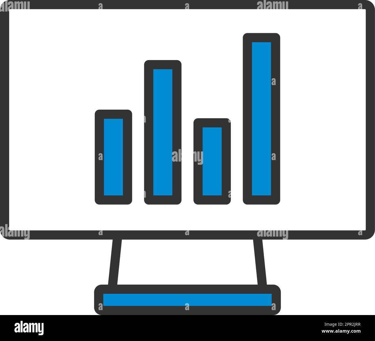Monitor With Analytics Diagram Icon Stock Vector Image & Art - Alamy