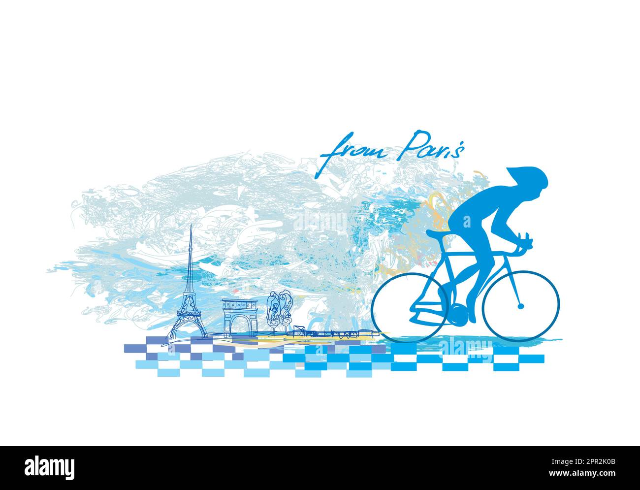 Cycling in Paris - Grunge Poster Stock Vector Image & Art - Alamy